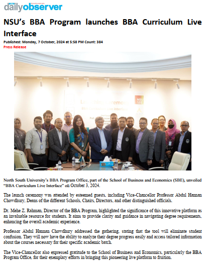 BBA Program | North South University