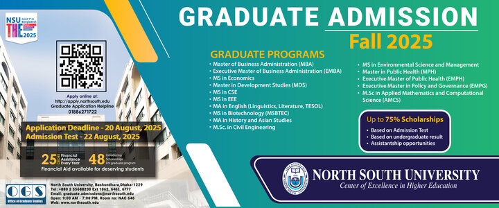 Apply Now at NSU in Fall 2025 | North South University